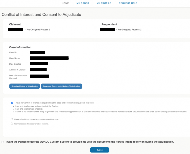 Consenting to Adjudicate - odacc.ca